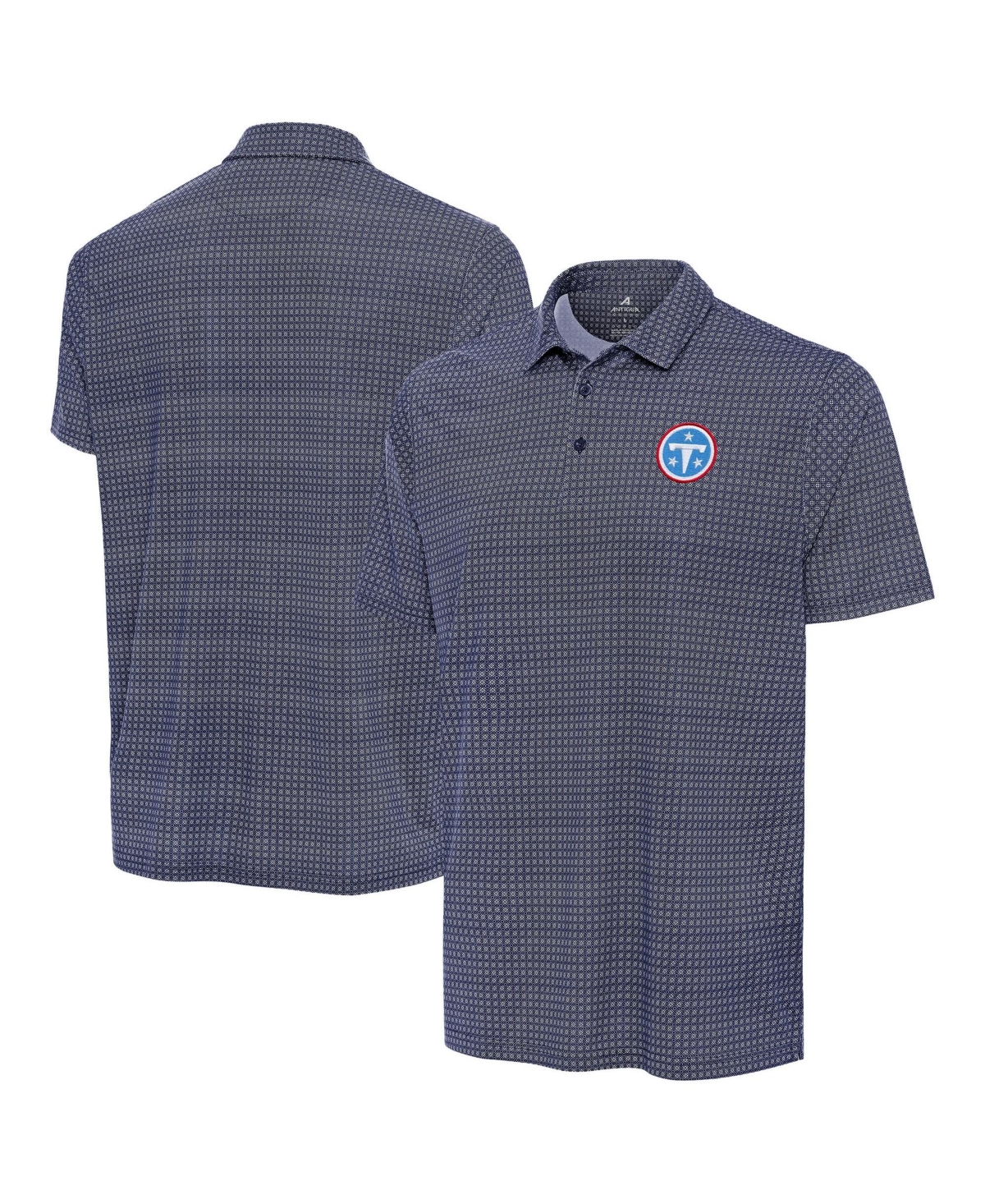 Click here for Antigua Mens Navy Tennessee Titans Mosaic Polo Shi... prices