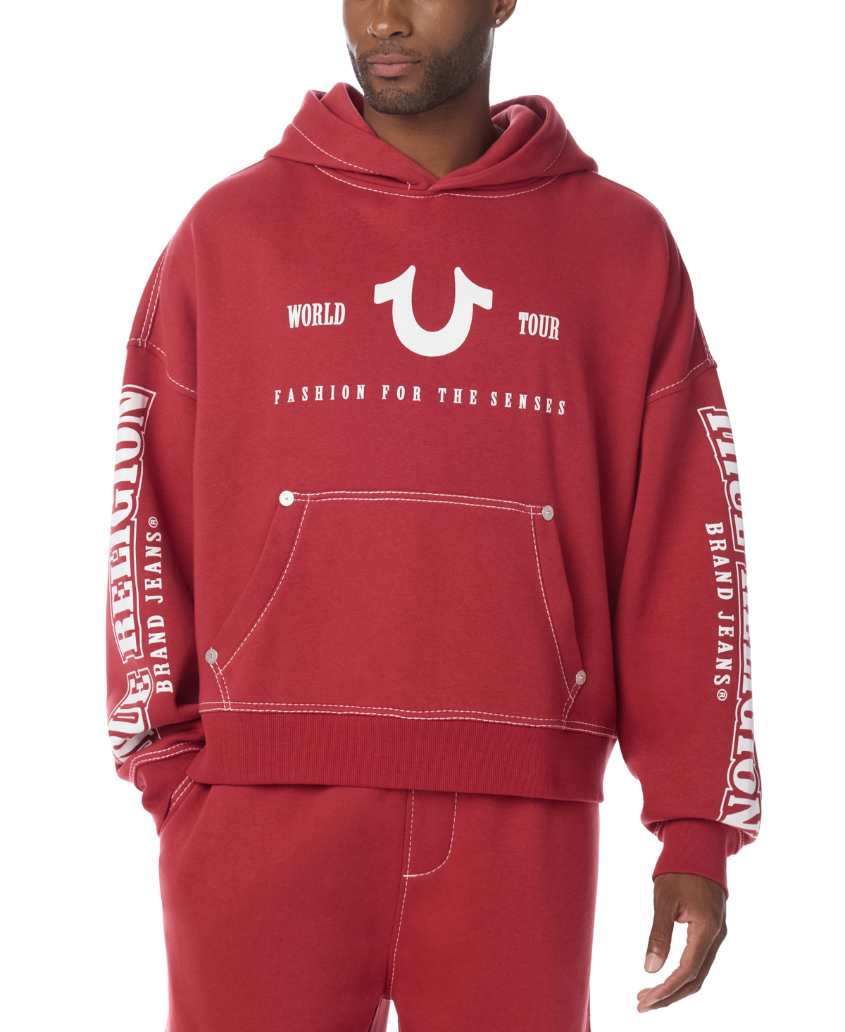 Click here for True Religion Mens Big T Arch Logo Hoodie - Garnet prices