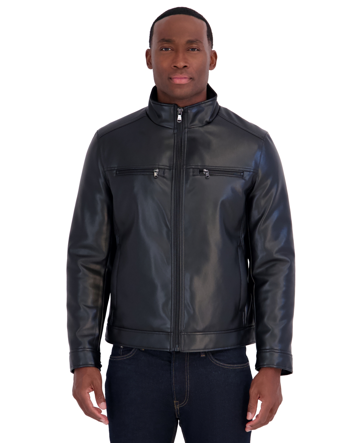 Click here for Michael Kors Mens Front-Zip Faux Leather Jacket -... prices