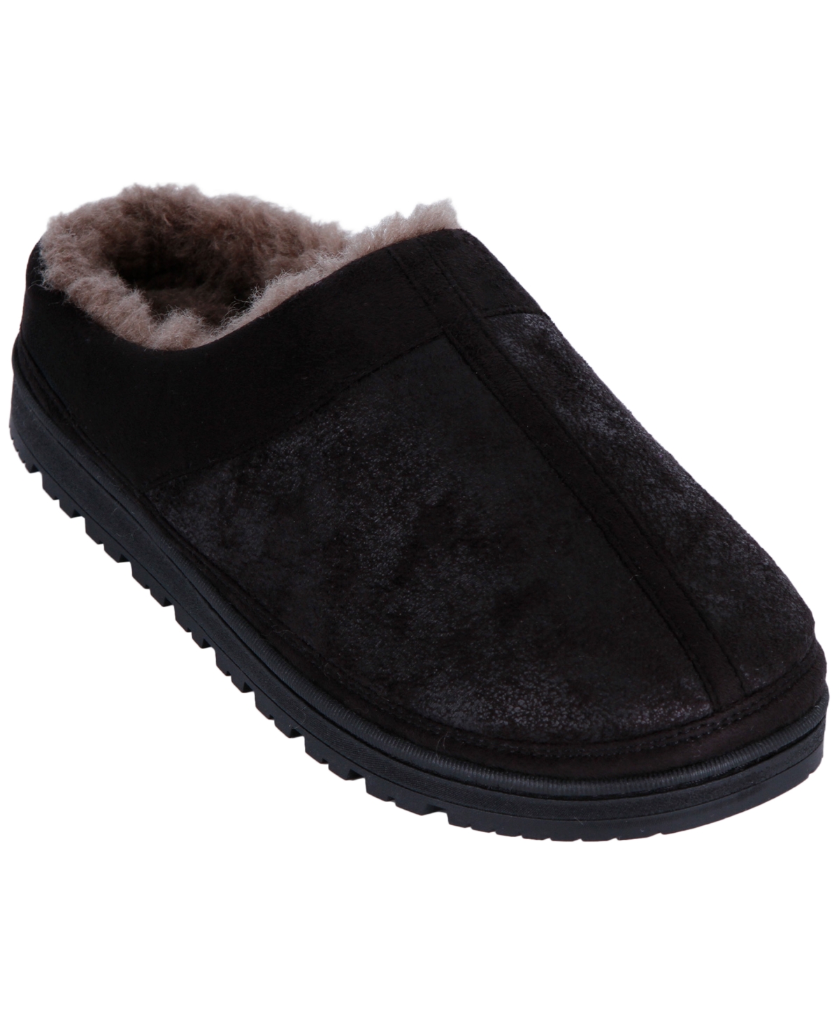 Click here for Isotoner Mens Faux Suede Clog Slippers - Black prices
