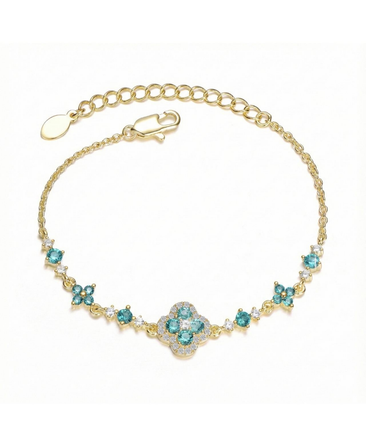 Click here for GiGiGirl Radiant 14K Gold Plated Cz Clover and Flo... prices