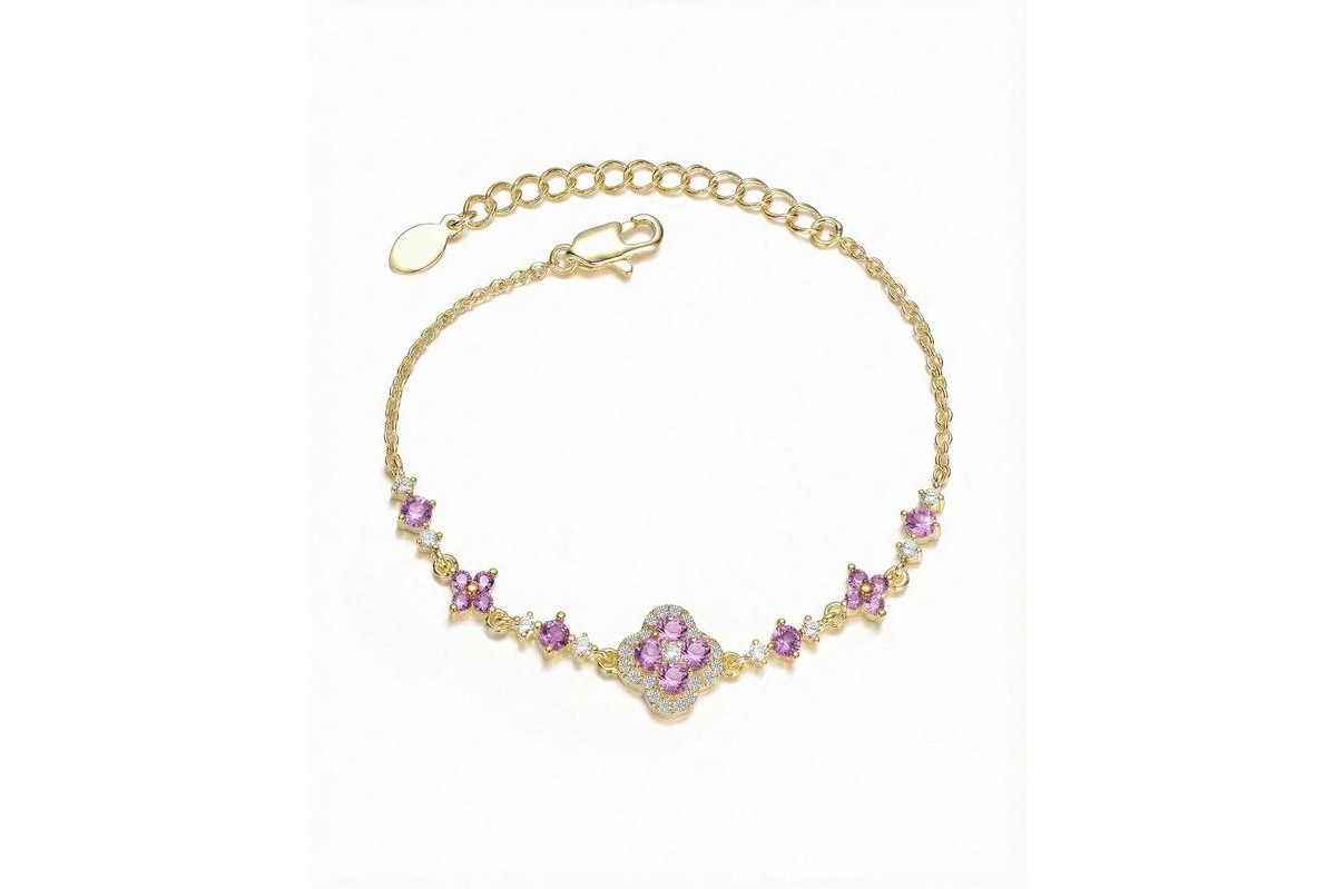 Click here for GiGiGirl Radiant 14K Gold Plated Cz Clover and Flo... prices