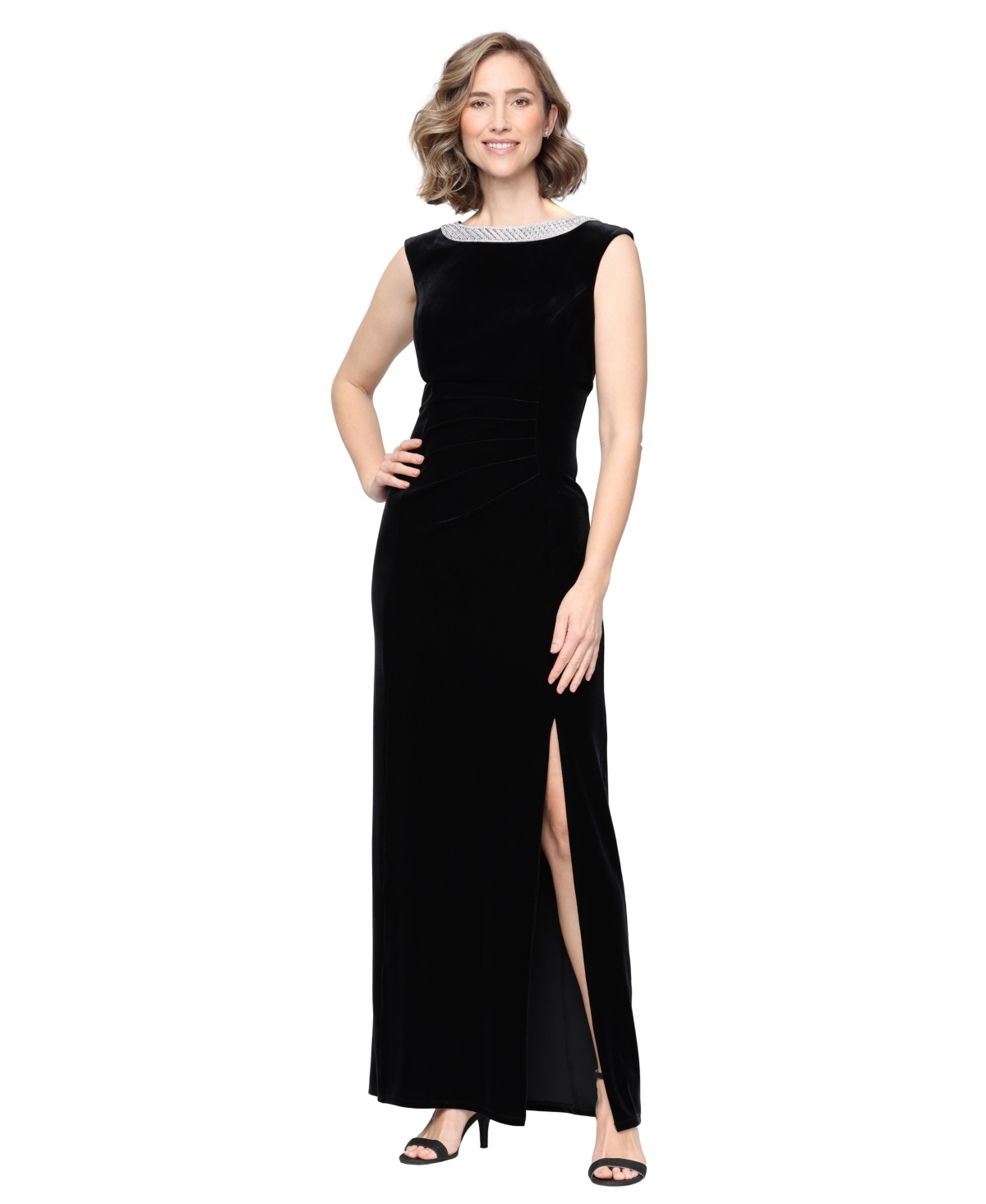 Click here for Alex Evenings Petite Embellished Stretch Velvet Bo... prices