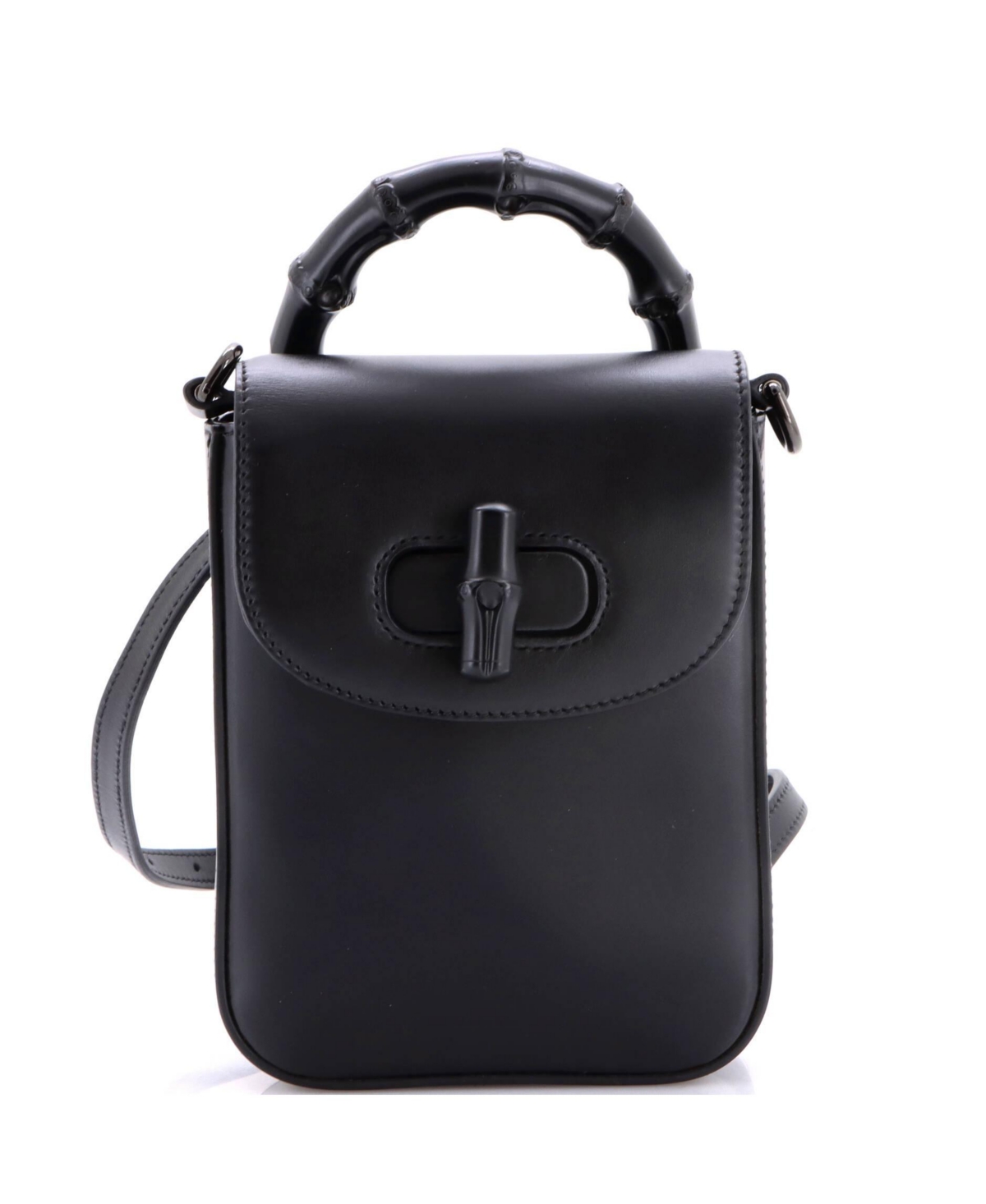 Click here for Pre-Owned Gucci Mini Bamboo Top Handle Backpack Le... prices