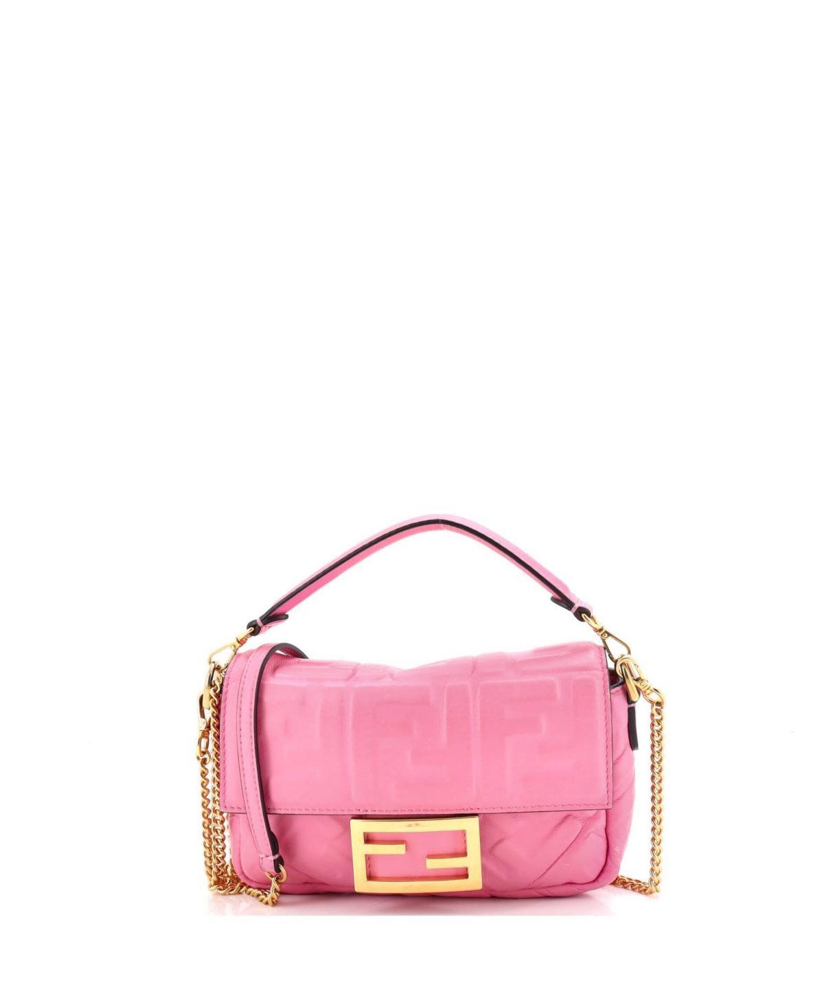Click here for Pre-Owned Fendi Mini Baguette Nm Bag Zucca Embosse... prices