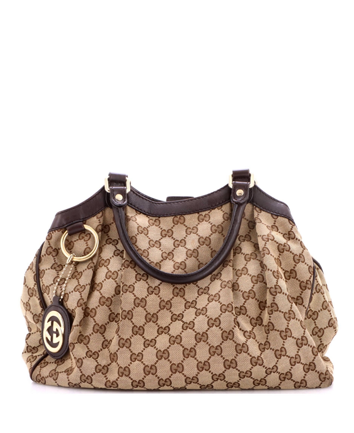 Click here for Pre-Owned Gucci Medium Sukey Tote Gg Canvas with L... prices