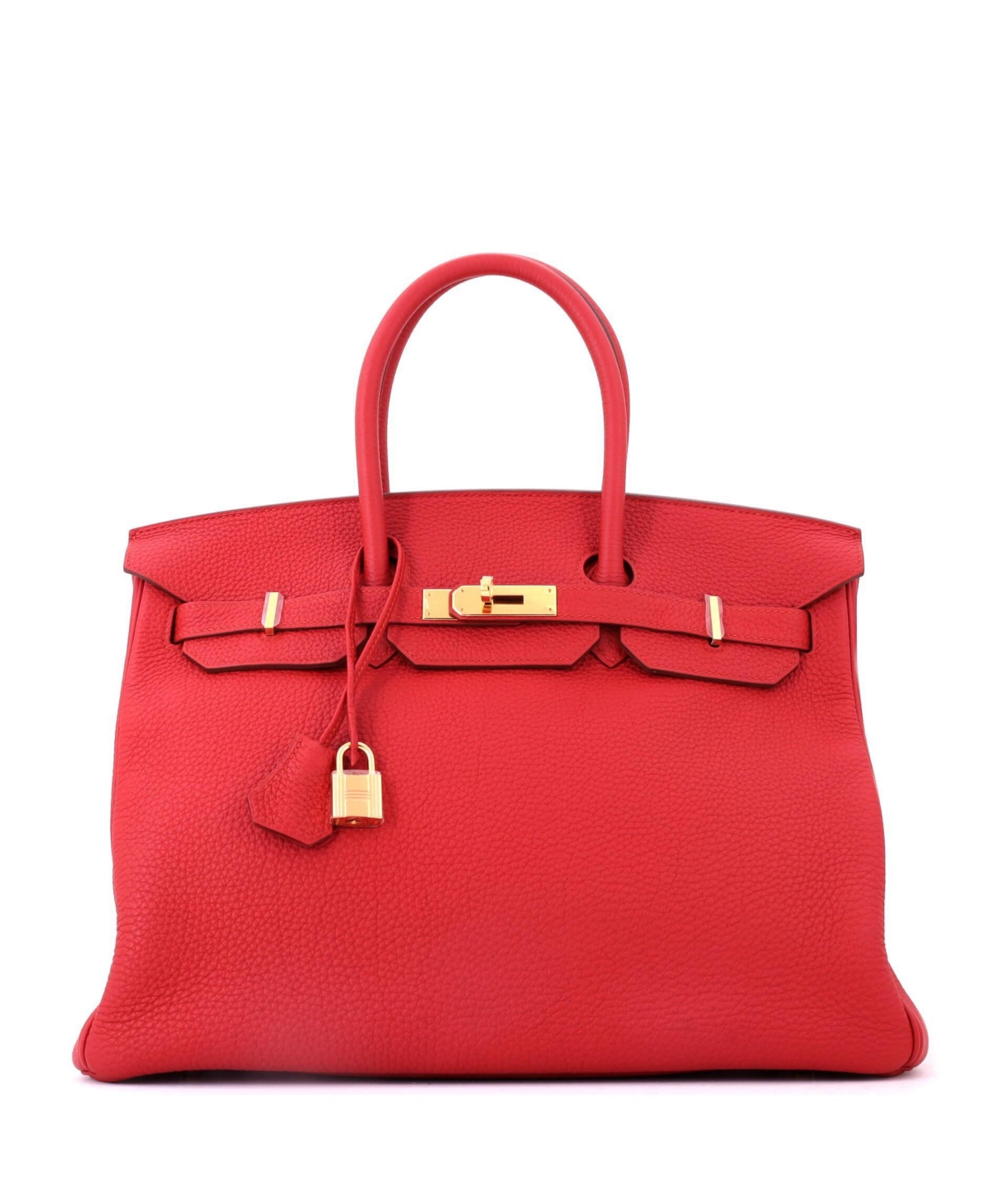 Click here for Pre-Owned Hermes Birkin 35 Handbag Red Togo with G... prices