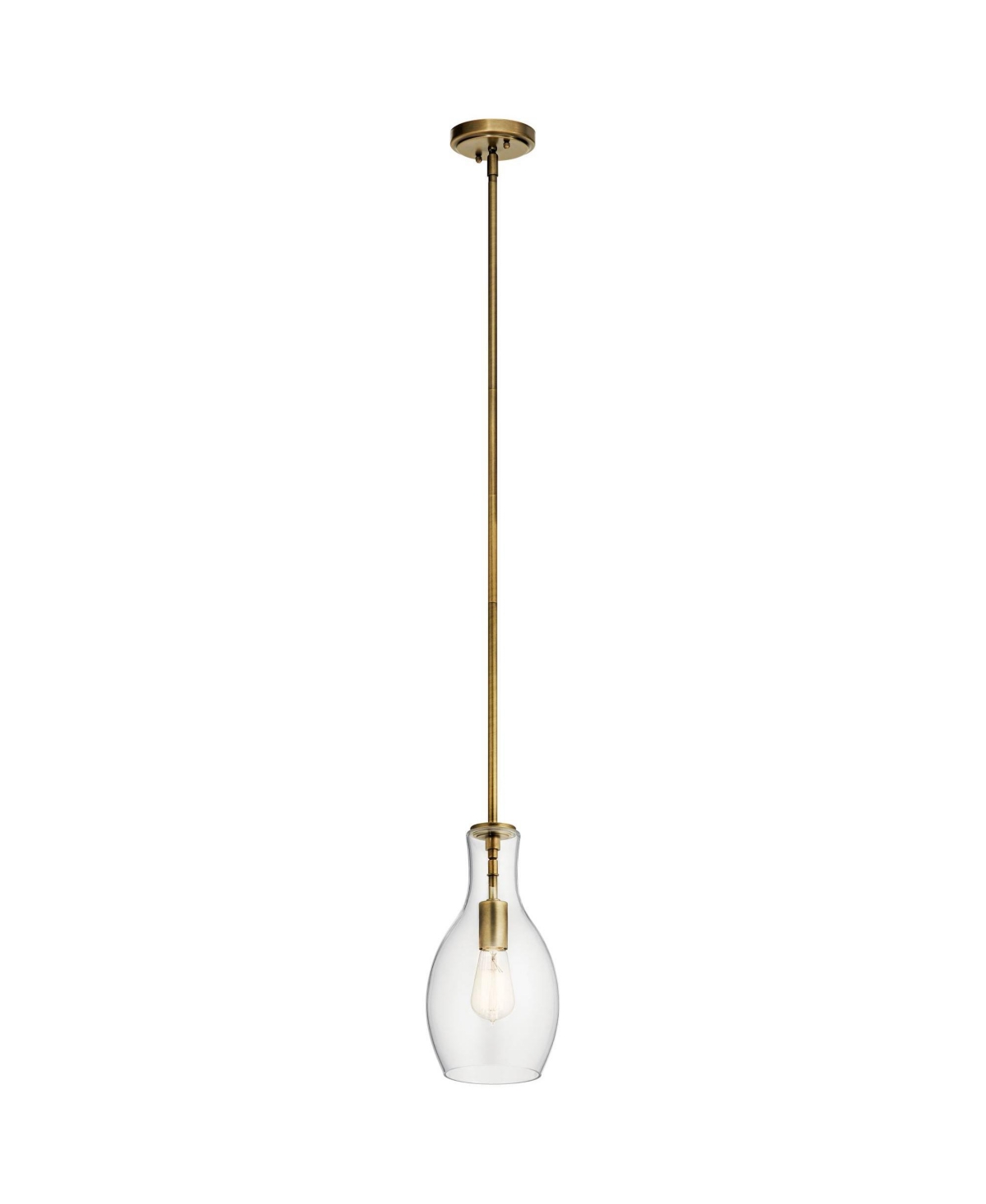 Click here for Kichler Everly 7 Wide Natural Brass Mini Pendant L... prices