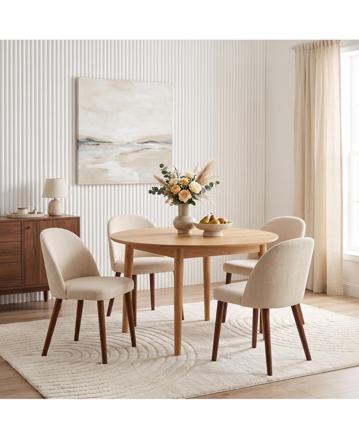 Click here for Wooden Dining Chairs Set of 4  Modern Fabric Dinin... prices
