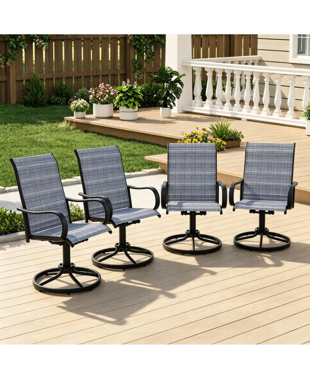 Click here for Swivel Patio Dining Chairs Set of 4  High Back Pat... prices