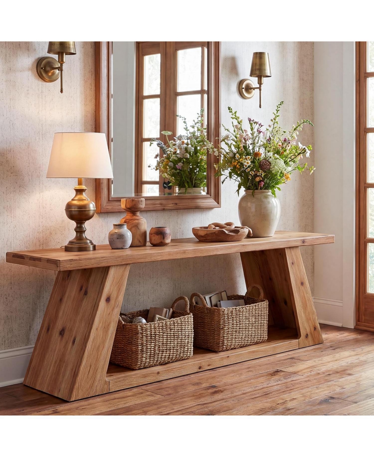 Click here for Tribesigns 62.99 Farmhouse Console Table with Stor... prices