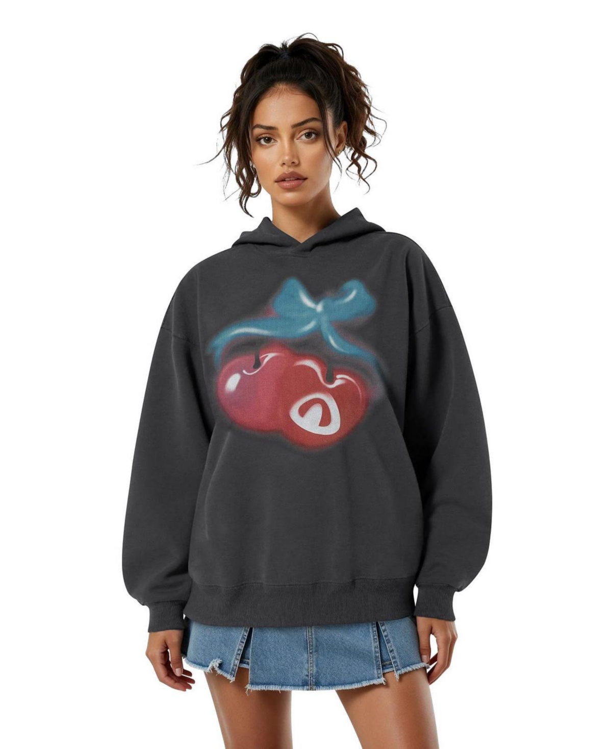 Click here for Aelfric Eden Womens Oversized Cherry-Print Pullove... prices