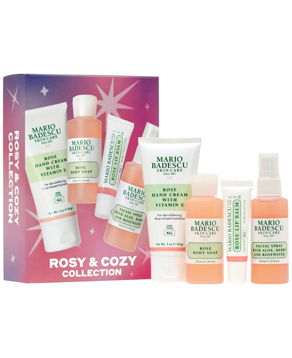 Click here for Mario Badescu 4-Piece Rosy & Cozy Collection Set prices