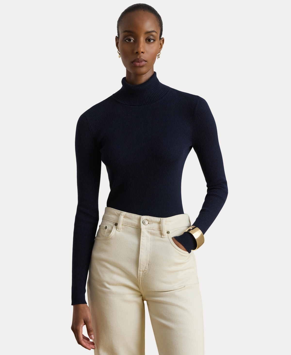 Click here for Lauren Ralph Lauren Womens Ribbed Slim-Fit Cotton-... prices