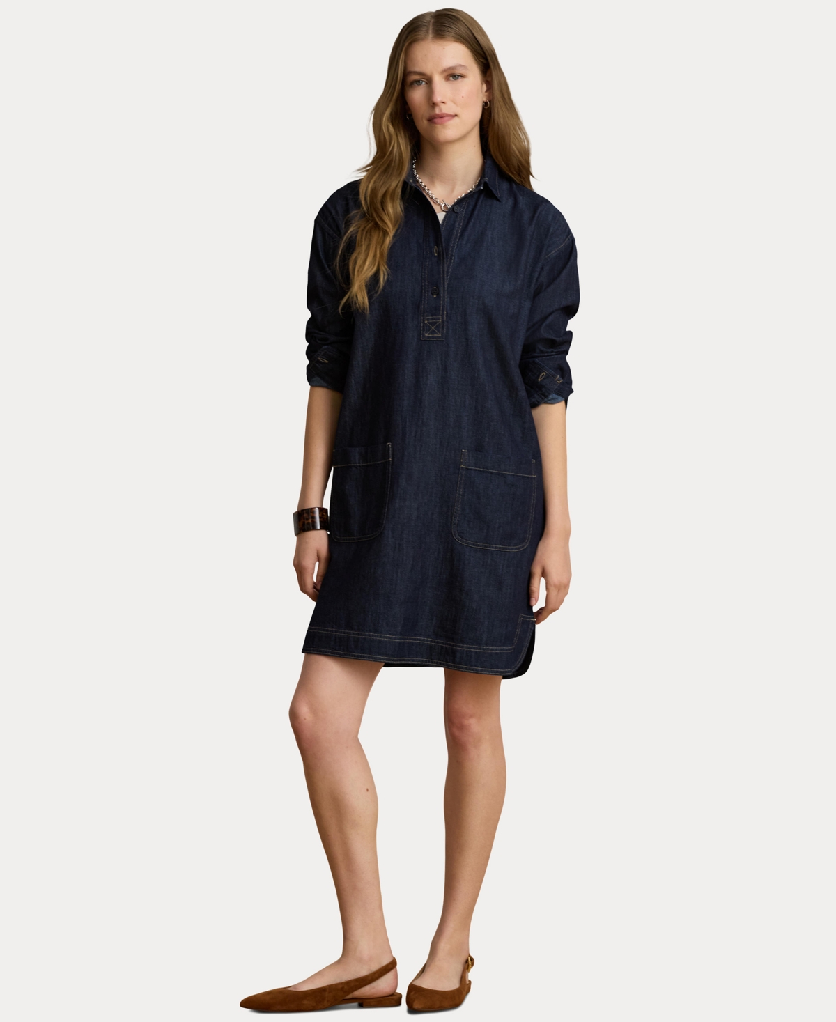 Click here for Lauren Ralph Lauren Womens Relaxed-Fit Denim Shirt... prices