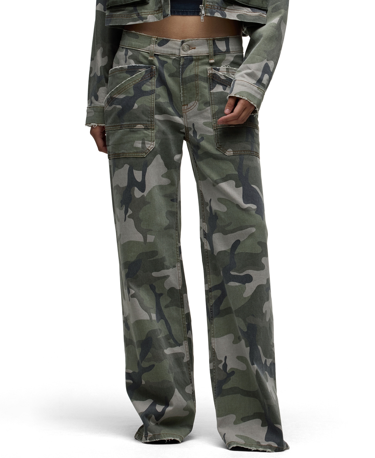 Click here for Hudson Jeans Womens Rylee Camo Wide-Leg Low-Rise P... prices