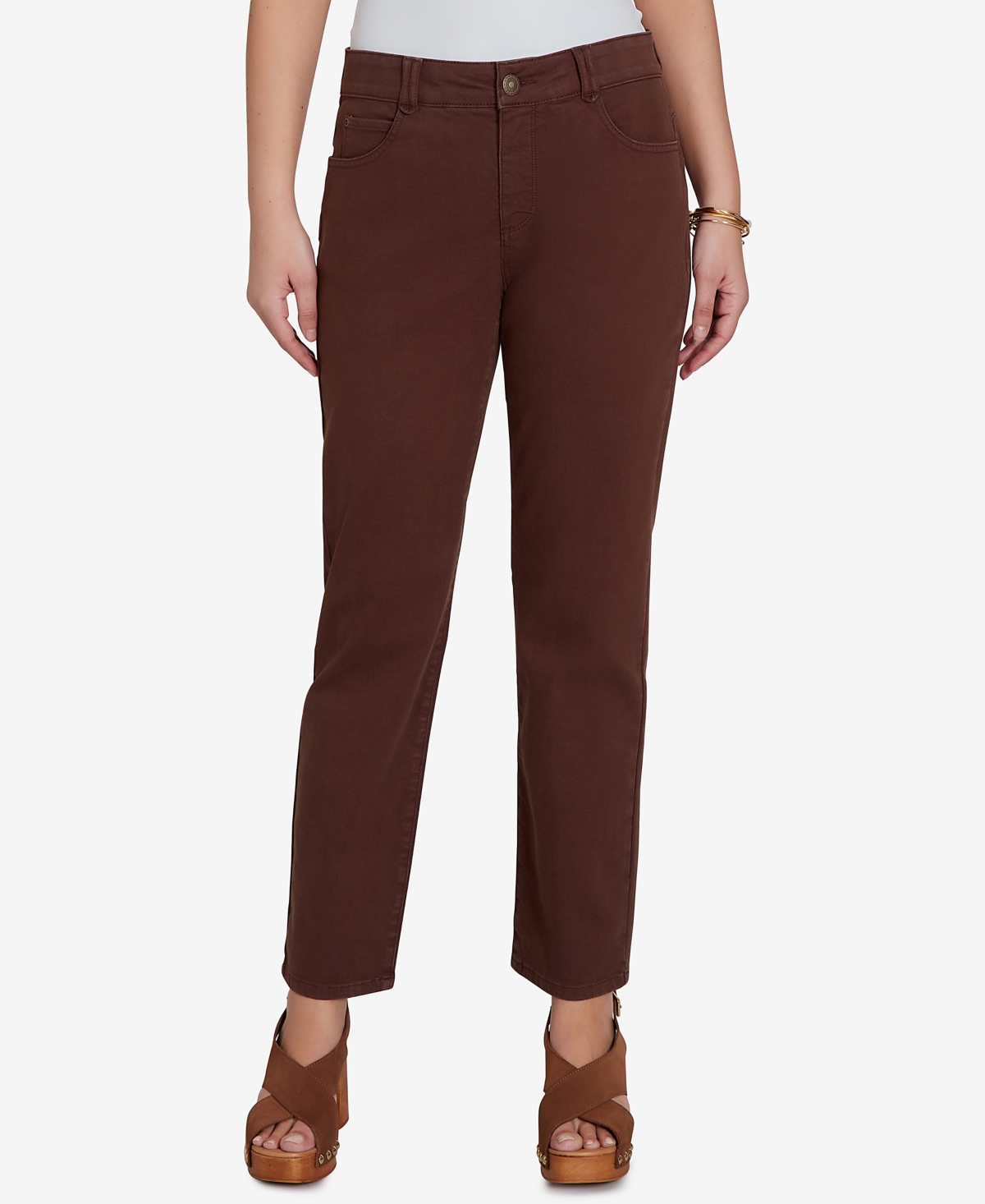 Click here for Ruby Rd. Petite Colored Denim Straight Jeans - Dar... prices