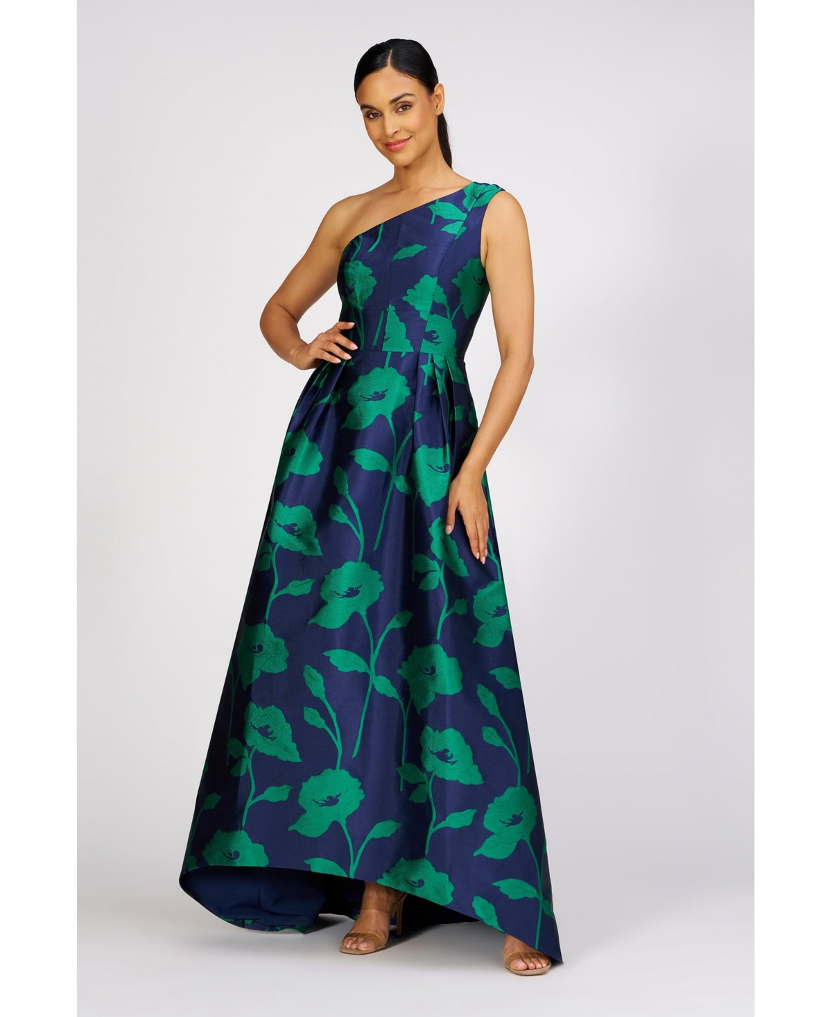 Click here for Kay Unger Womens Tiara Gown - Navy/emerald prices