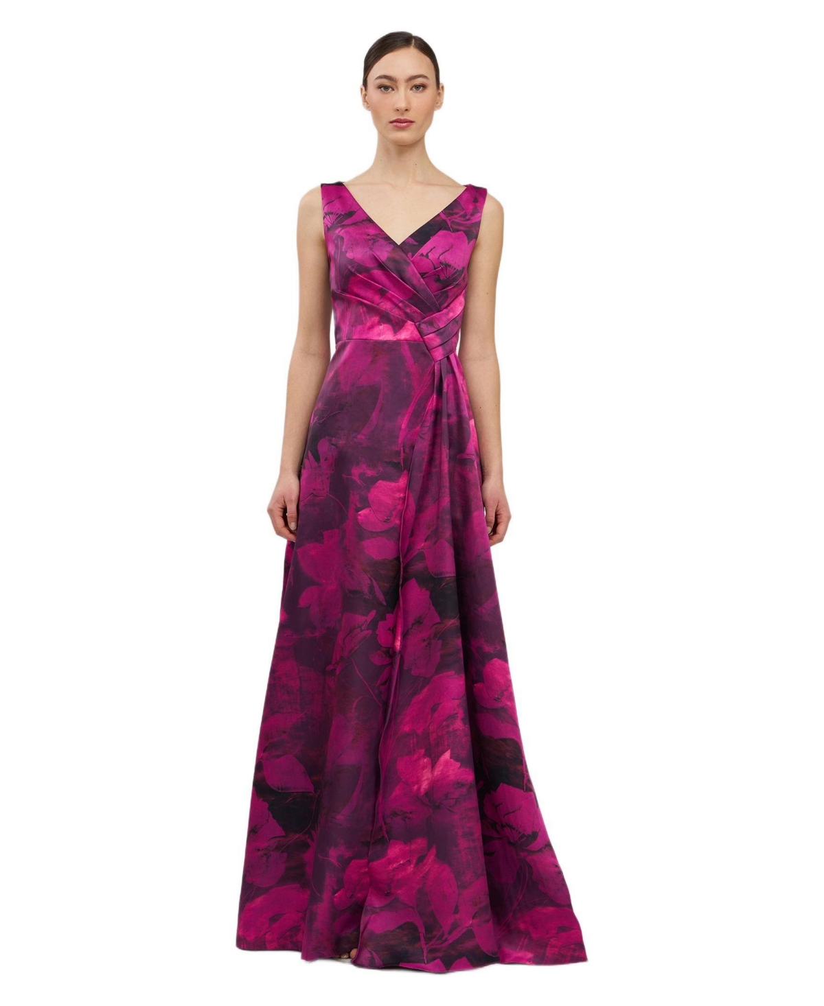 Click here for Kay Unger Womens Cecilia Gown - Vivid berry multi prices