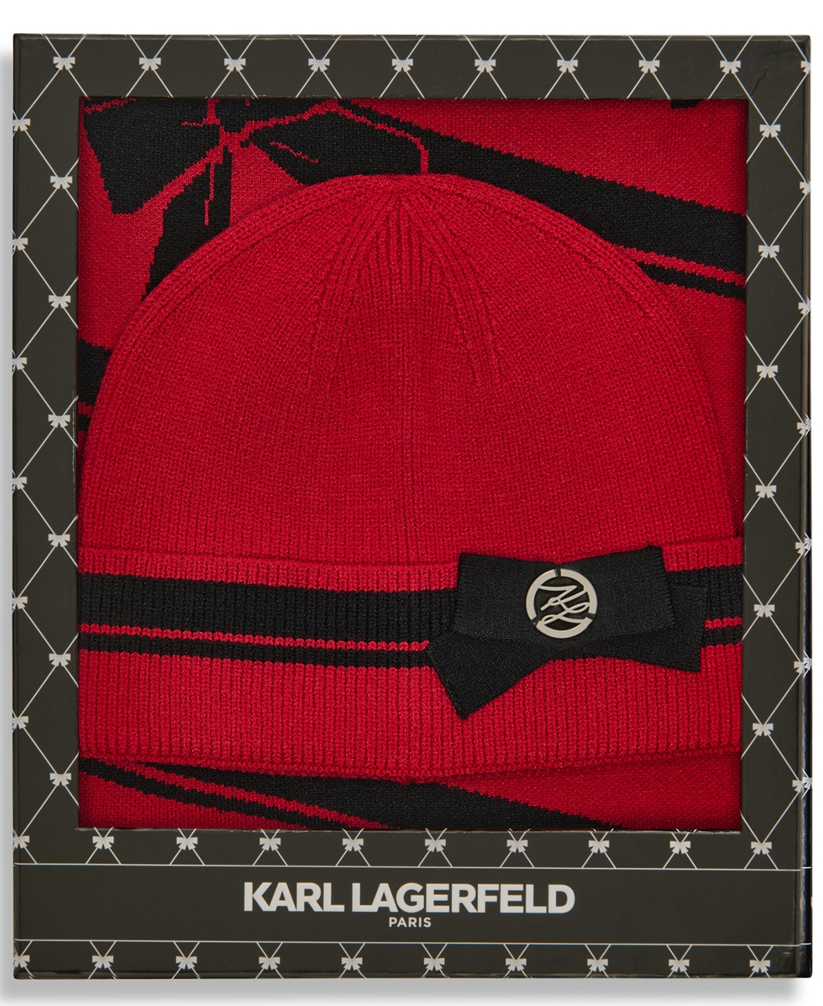 Click here for Karl Lagerfeld Paris 3D Bow Hat & Scarf  2-Piece G... prices