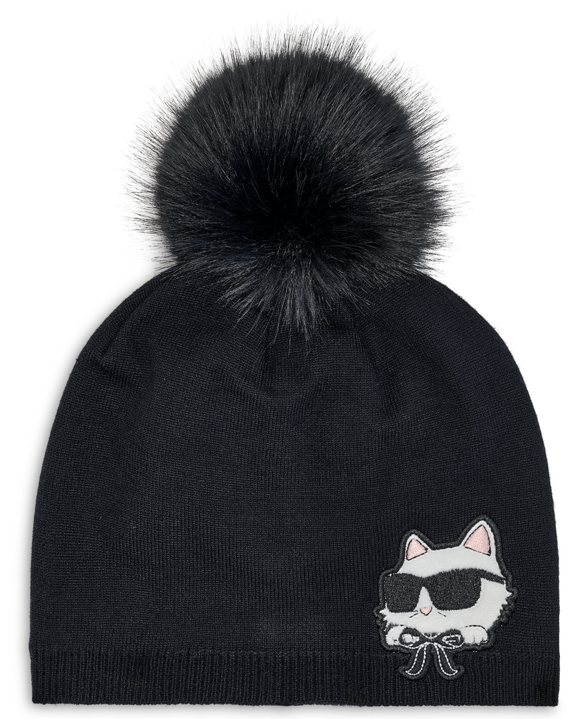 Click here for Karl Lagerfeld Paris Cozy Cat Faux-Fur Pom Beanie... prices