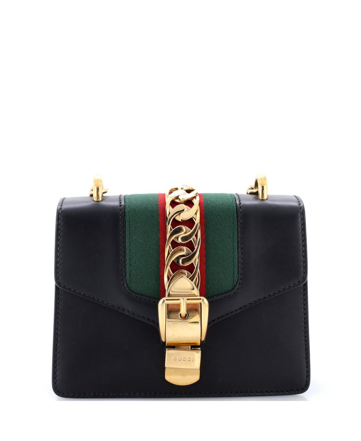 Click here for Pre-Owned Gucci Mini Sylvie Chain Shoulder Bag Lea... prices