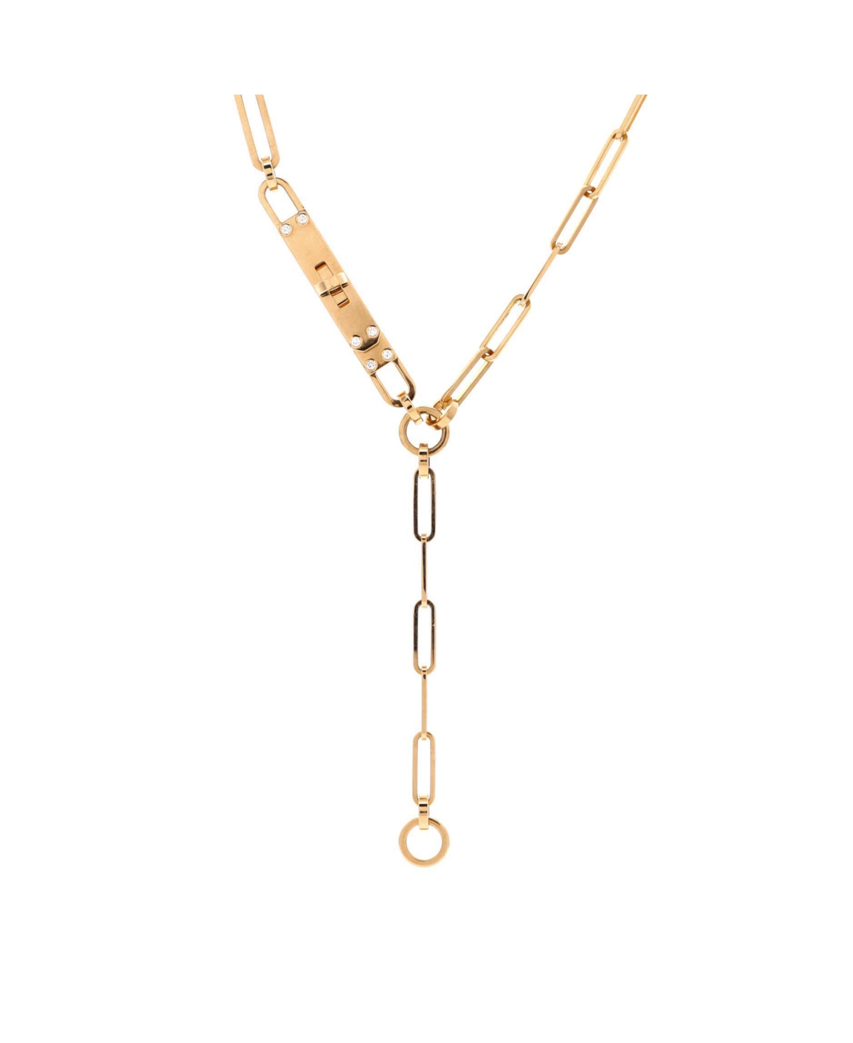 Click here for Pre-Owned Hermes Kelly Chaine Lariat Necklace - 18... prices