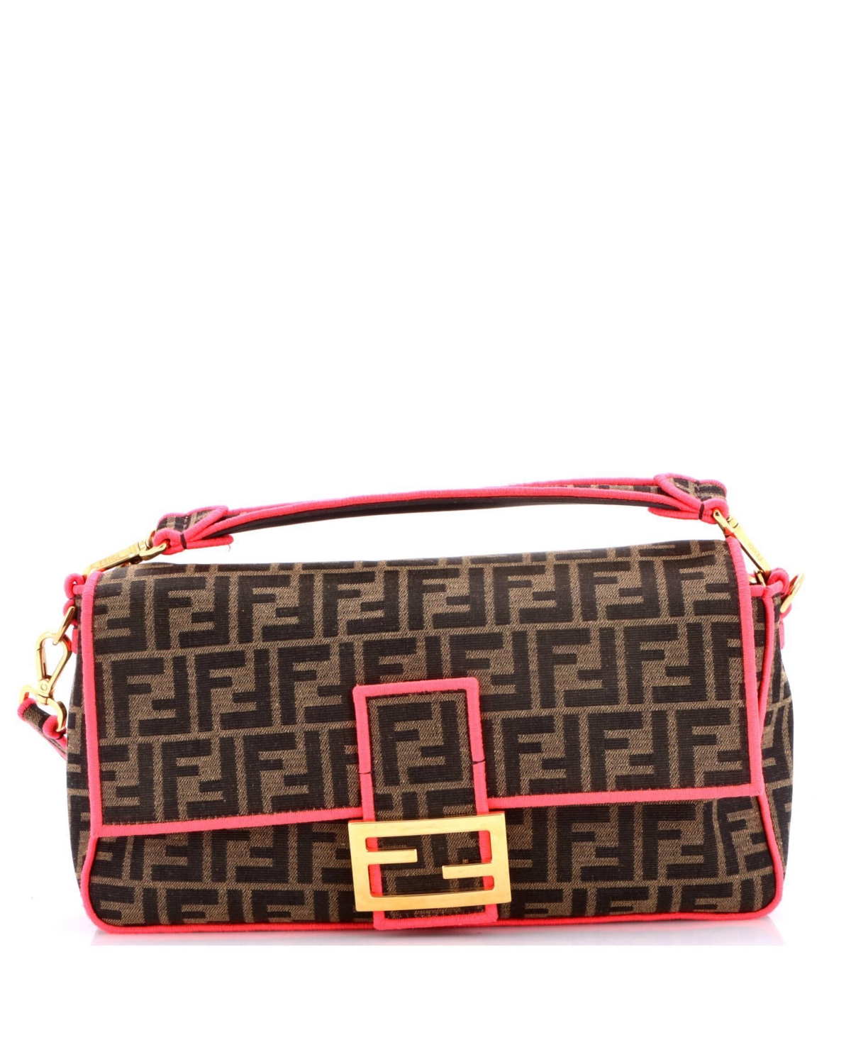 Click here for Pre-Owned Fendi Large Baguette Nm Bag Zucca Canvas... prices