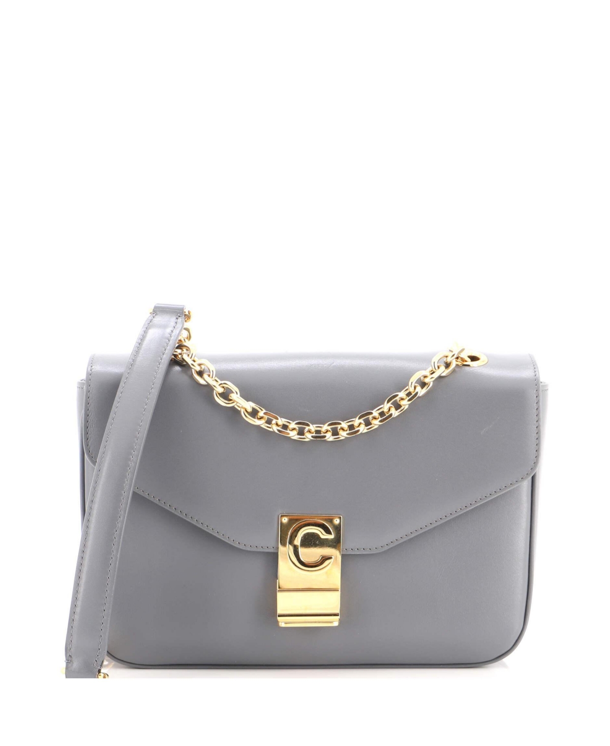 Click here for Pre-Owned Celine Medium C Bag Leather - Grey prices