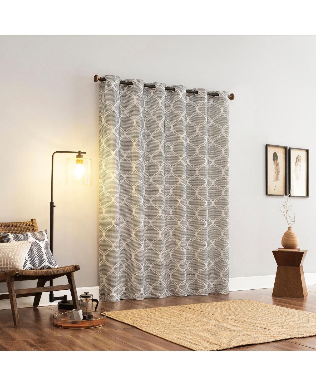 Click here for Sun Zero Tikal Woven Ogee Blackout Grommet Curtain... prices
