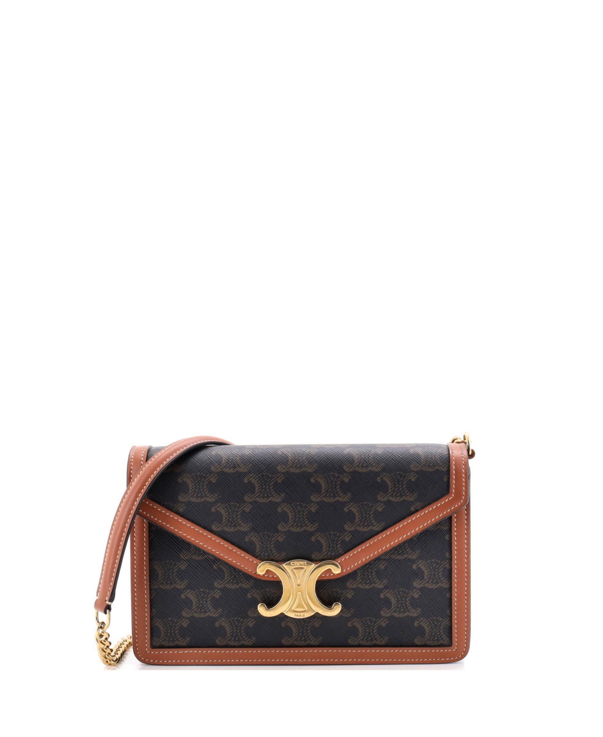 Click here for Pre-Owned Celine Margo Triomphe Wallet on Chain Tr... prices