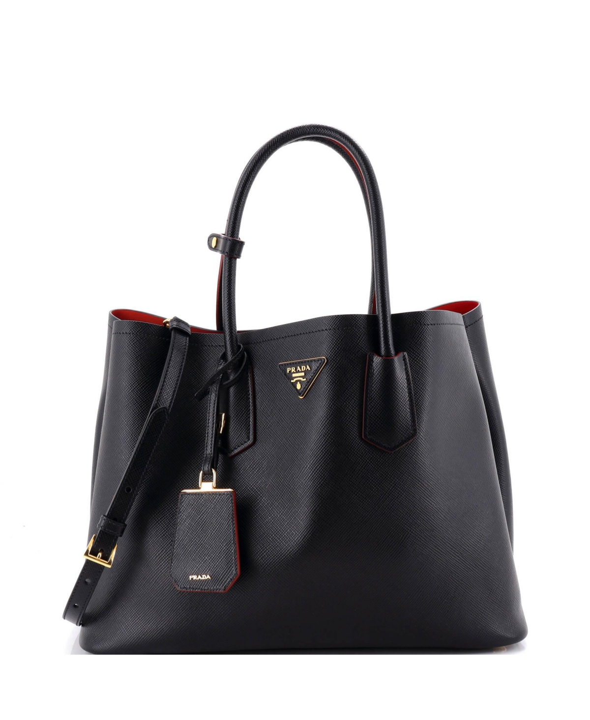 Click here for Pre-Owned Prada Medium Cuir Double Tote Saffiano L... prices