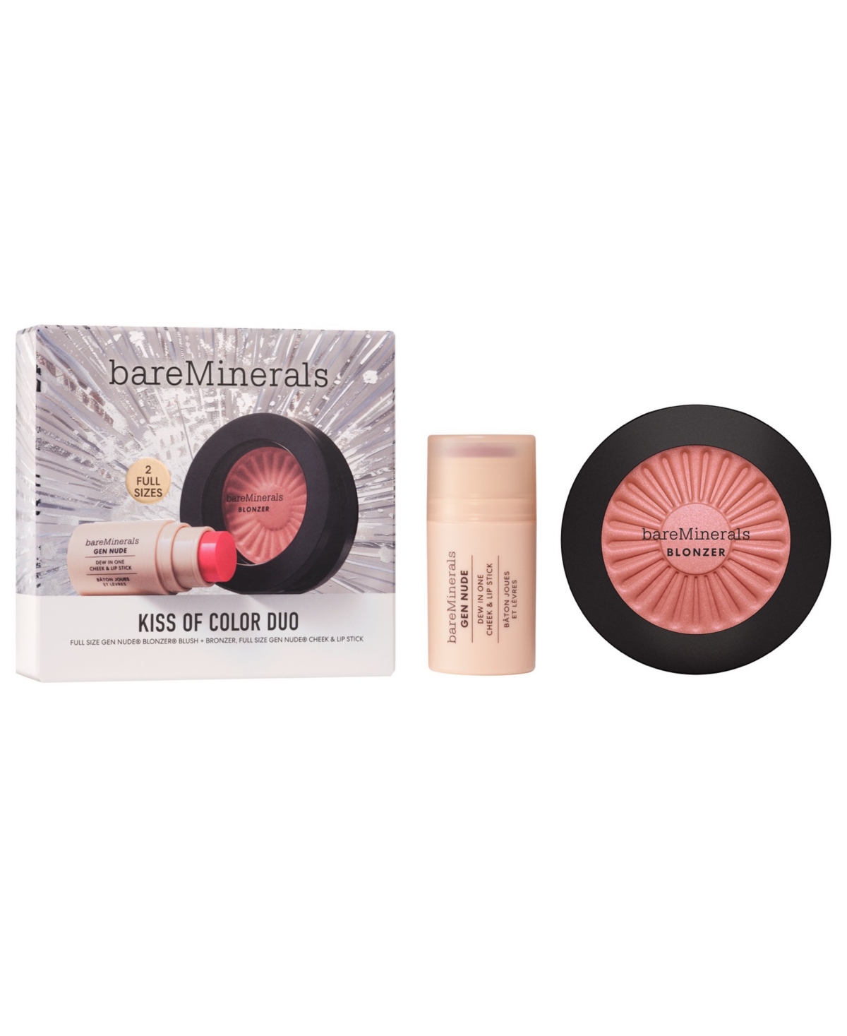 Click here for bareMinerals 2-Piece Kiss of Color Blush & Lipstic... prices