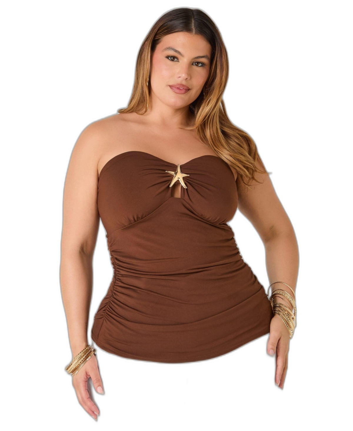 Click here for Ashley Stewart Plus Size Starfish Cutout Tube Top prices