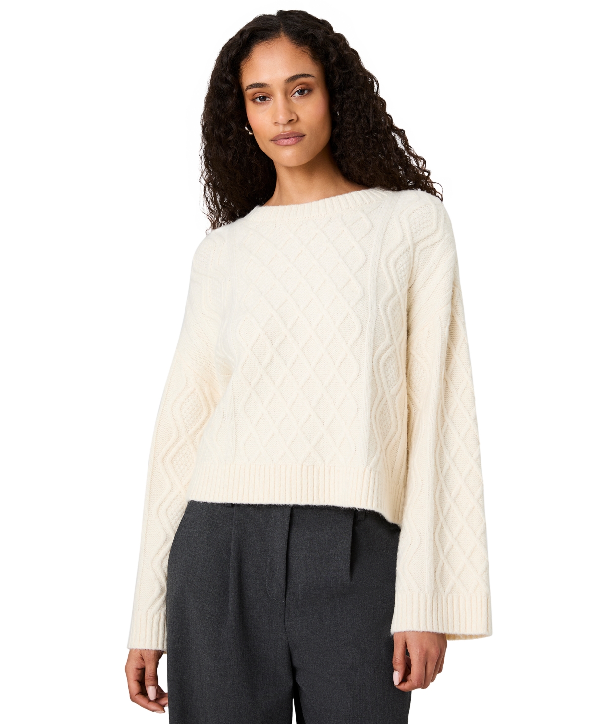 Click here for French Connection Womens Wesley Cable-Knit Crewnec... prices