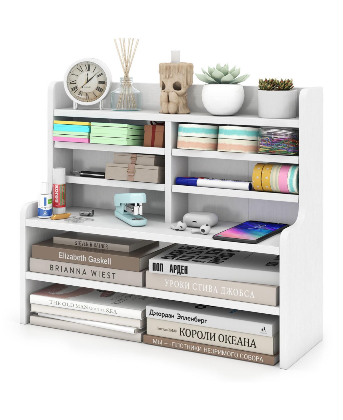 Click here for Sugift 6-Tier Compact Desktop Storage Rack with 4... prices