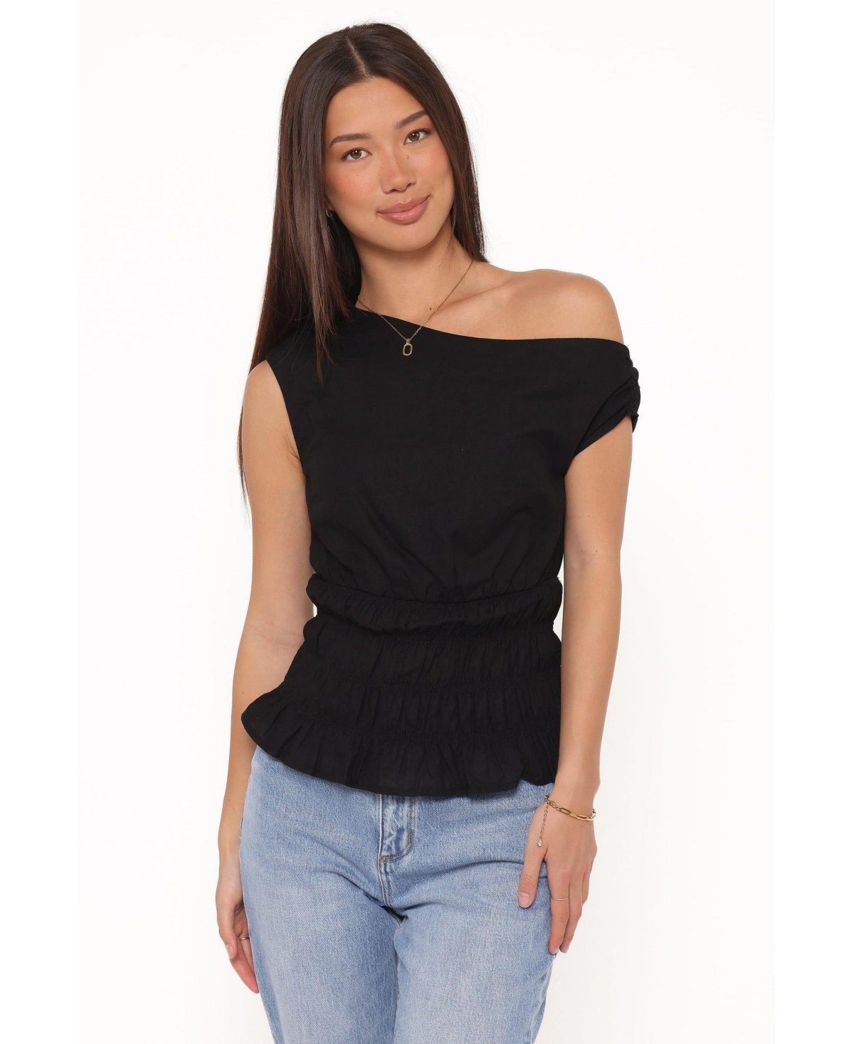 Click here for Petal and Pup Womens Lia Off Shoulder Top - Black prices