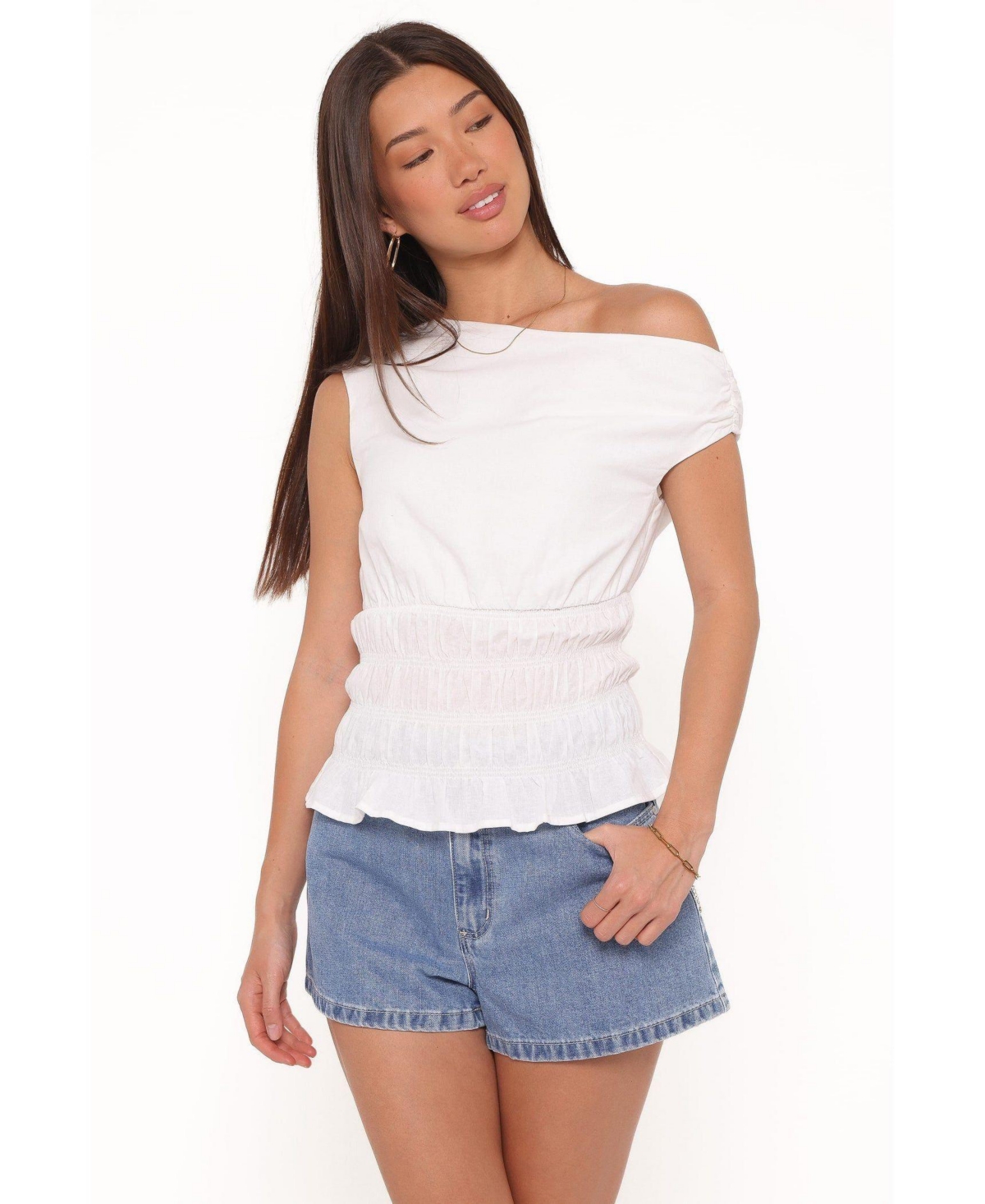 Click here for Petal and Pup Womens Lia Off Shoulder Top - Ivory prices