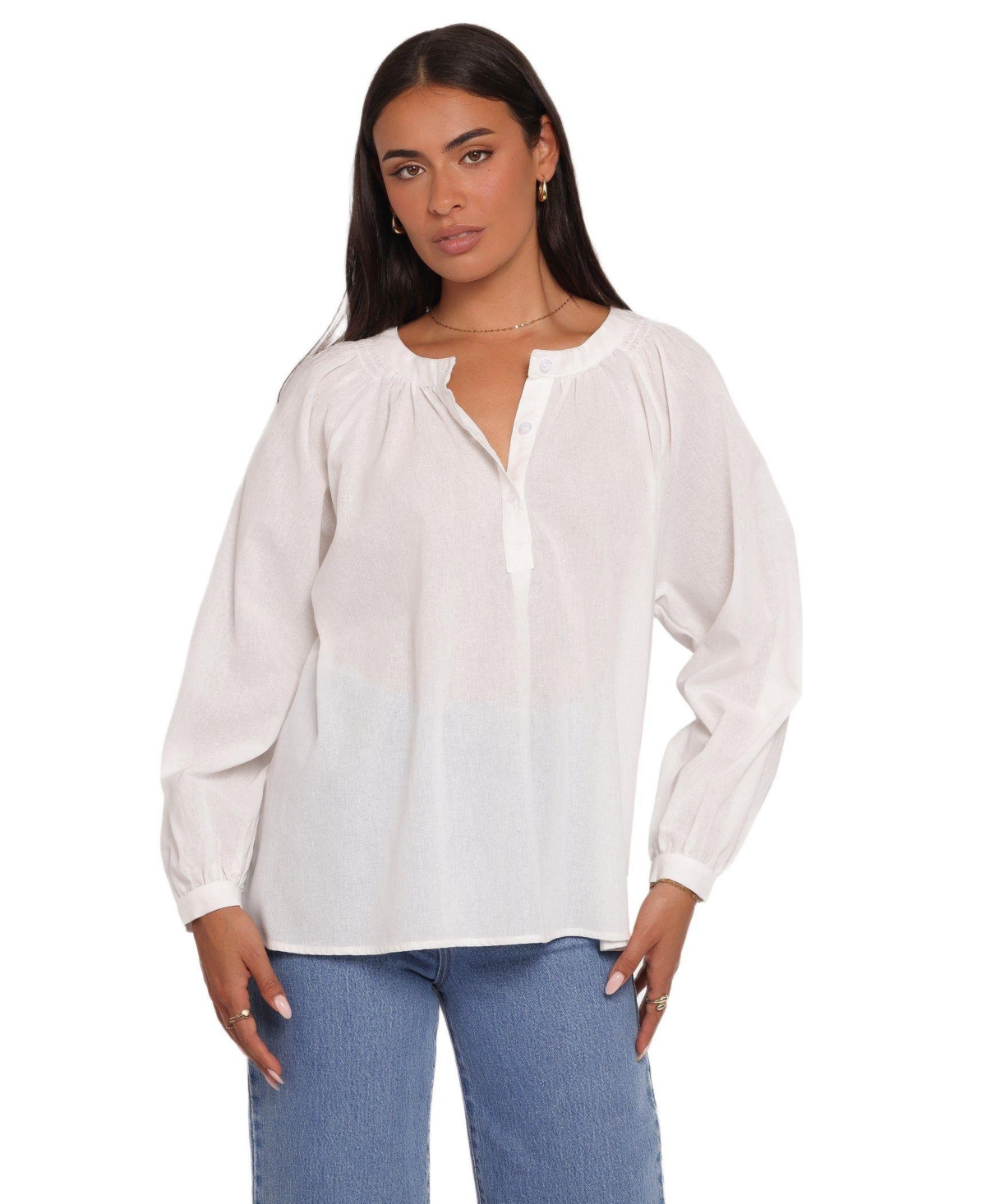 Click here for Petal and Pup Womens Irisa Front Button-Down Long... prices