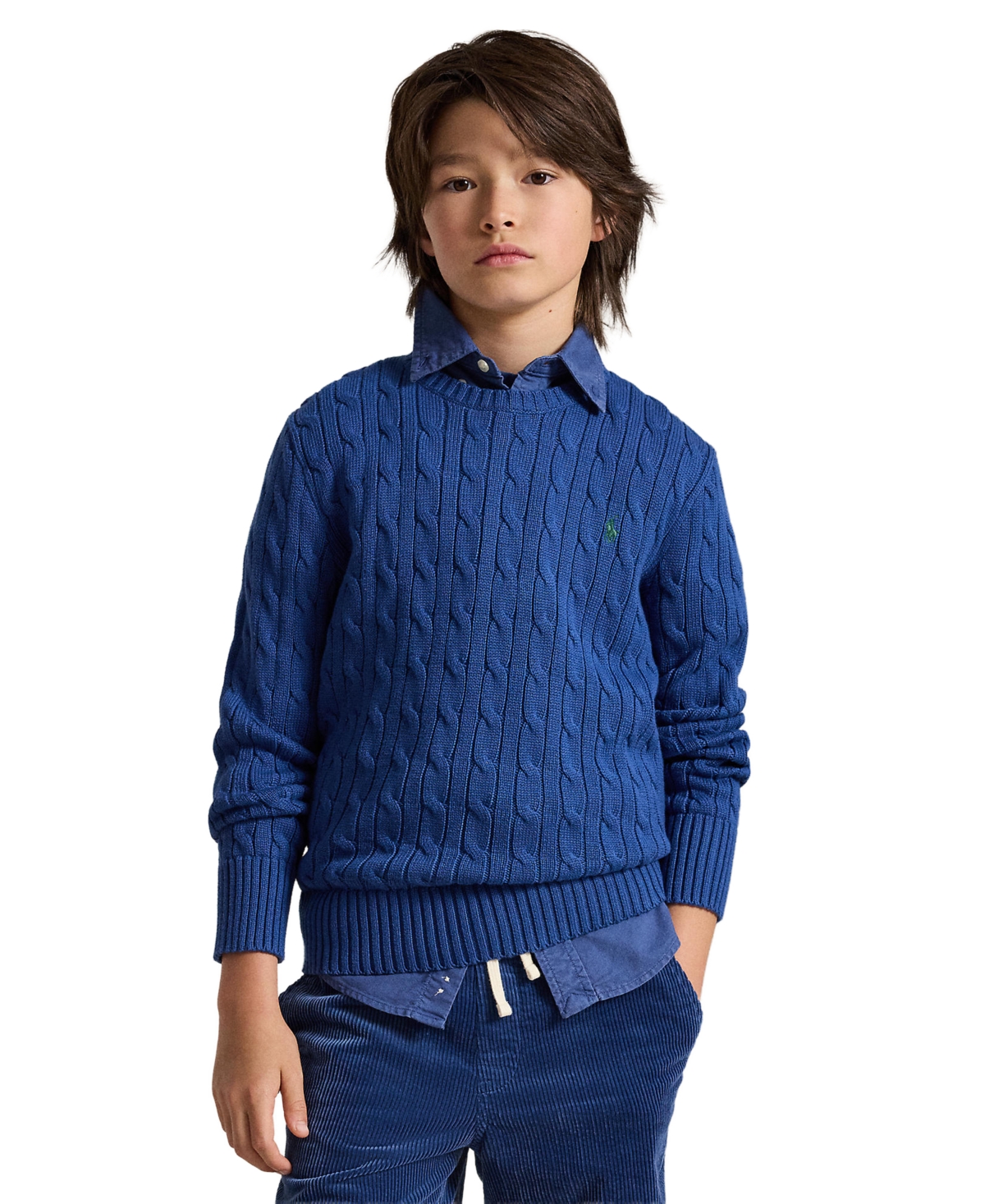 Click here for Polo Ralph Lauren Big Boys Cable- Knit Crewneck Sw... prices