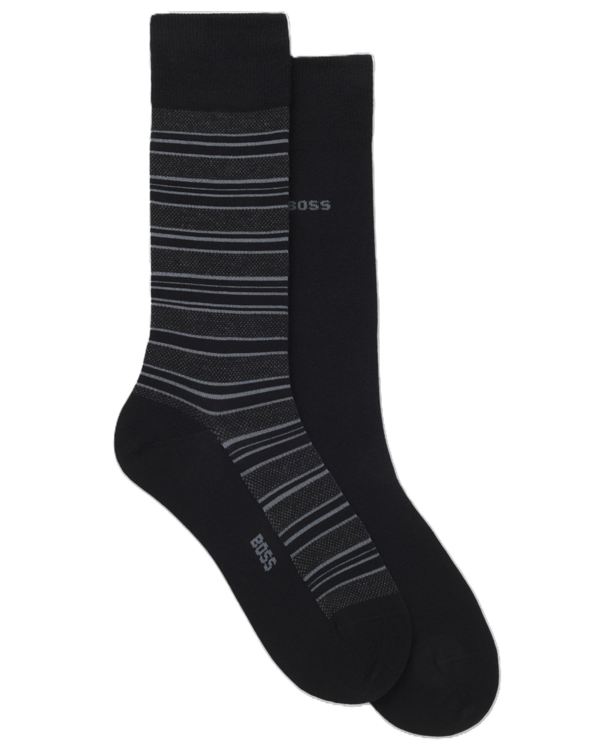 Click here for Hugo Boss Mens Striped Crew Cotton-Blend Socks  2-... prices