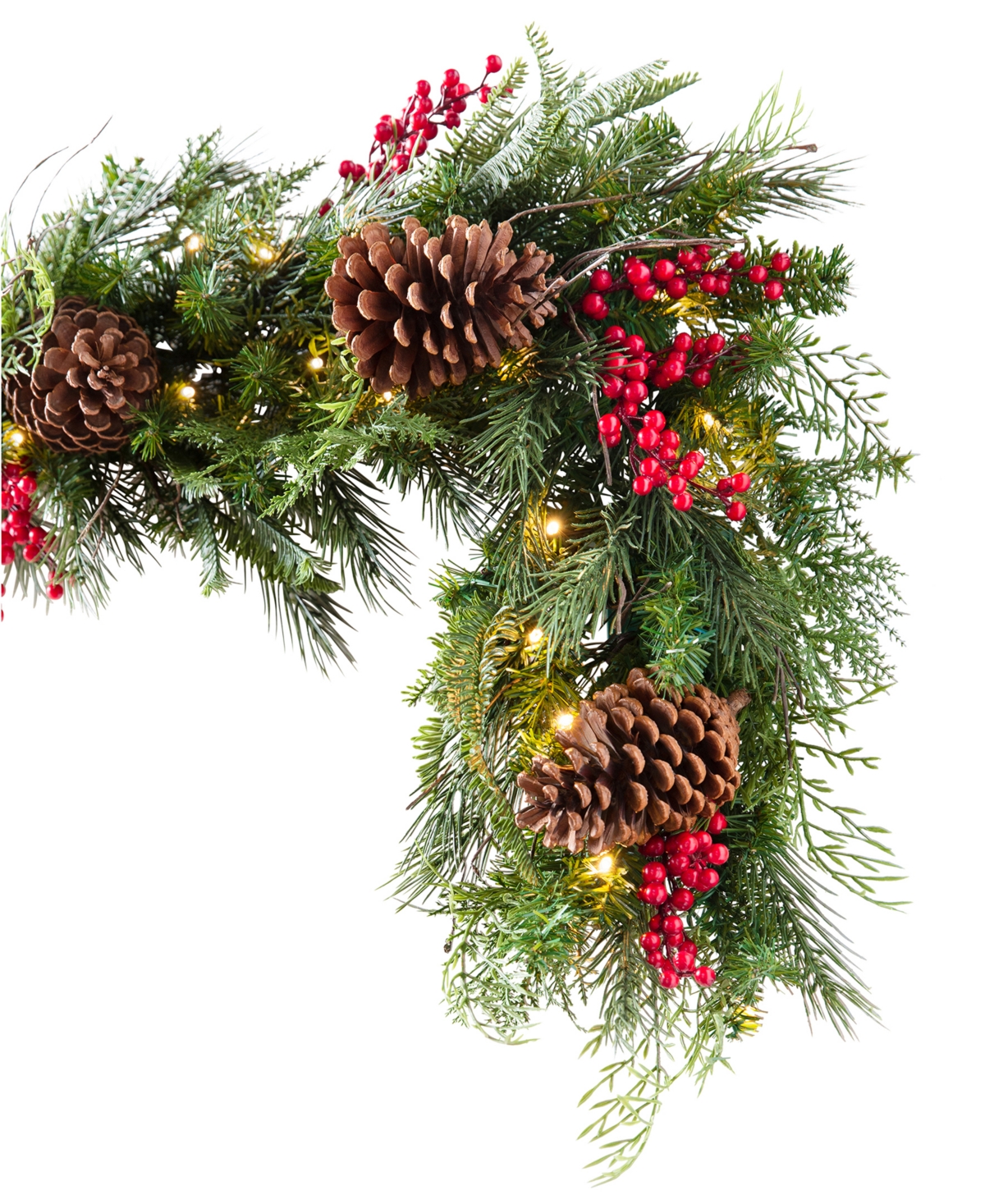 Click here for Balsam Hill 10 ft Outdoor Red Berry Pine Pre-Lit G... prices