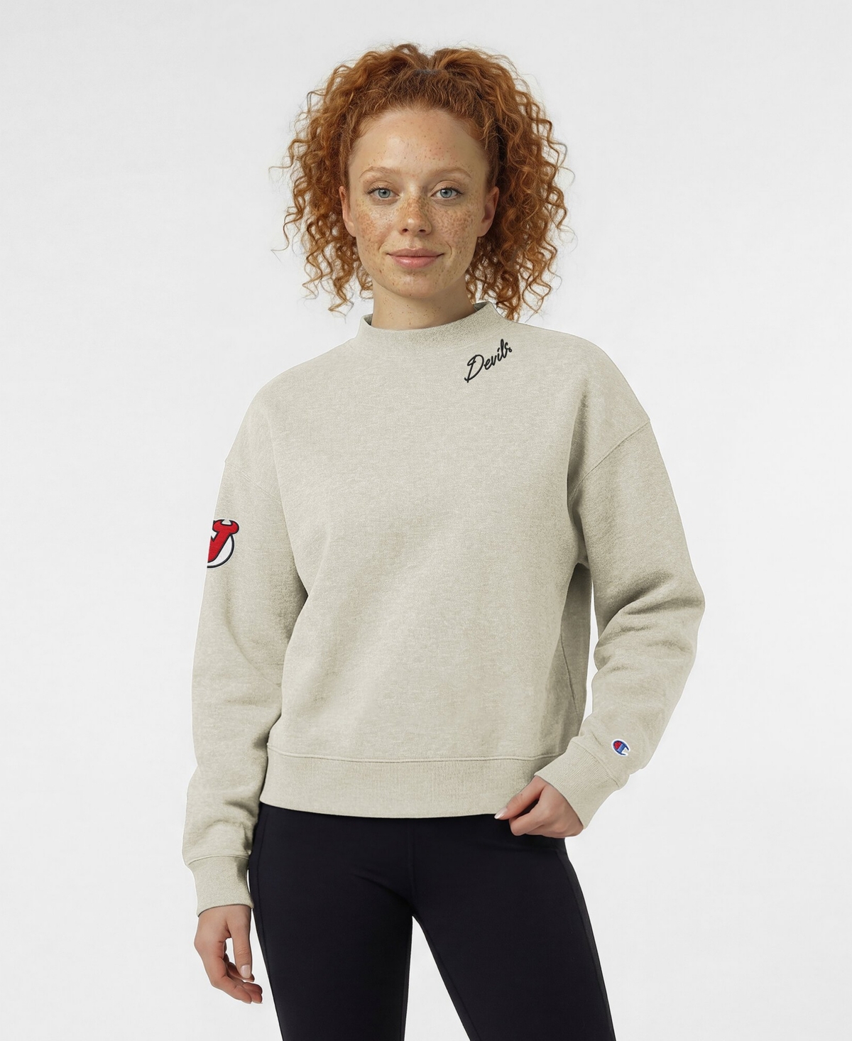 Click here for Champion Womens New Jersey Devils Collar Script Tr... prices
