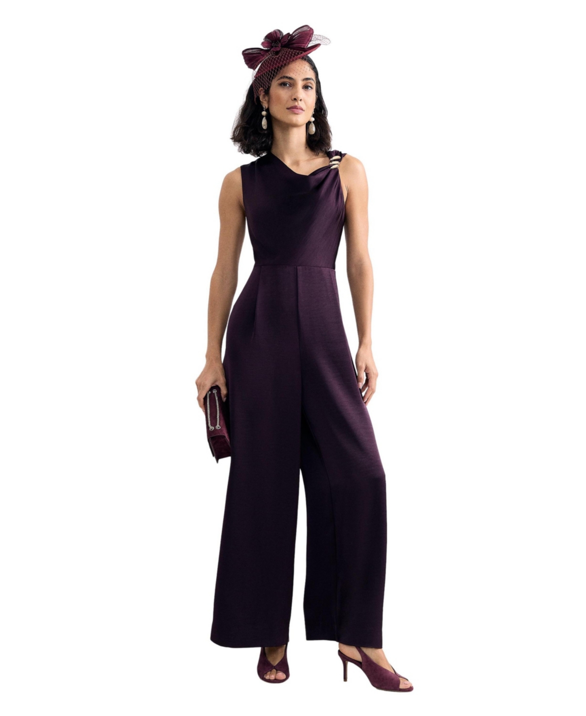 Click here for Phase Eight Womens Avril Wide-Leg Jumpsuit - Burgu... prices