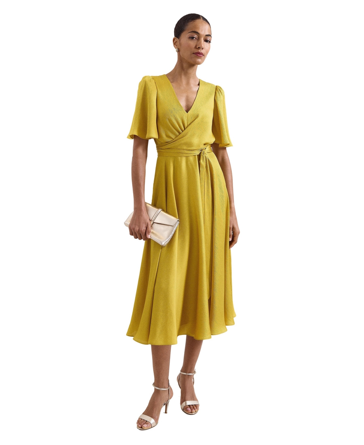 Click here for Phase Eight Womens Abbie Draped Tie Waist Wrap Dre... prices