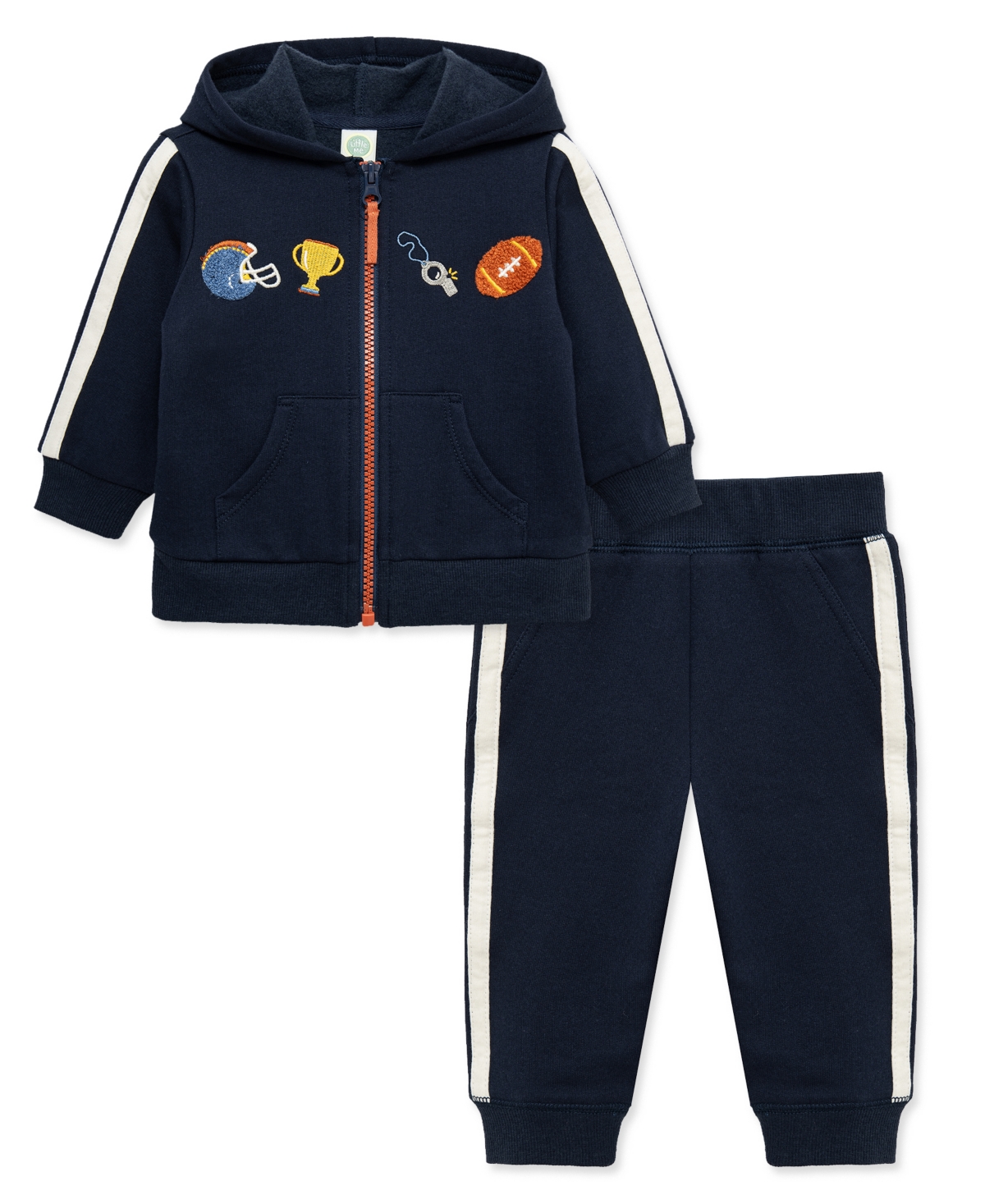 Click here for Little Me Baby Boys Football Embroidered Hoodie an... prices