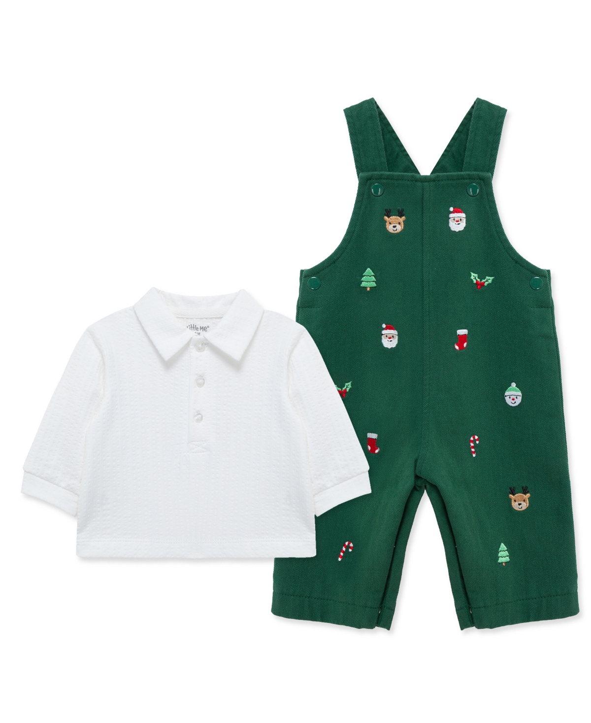 Click here for Little Me Baby Boys Merry Embroidered Overalls and... prices