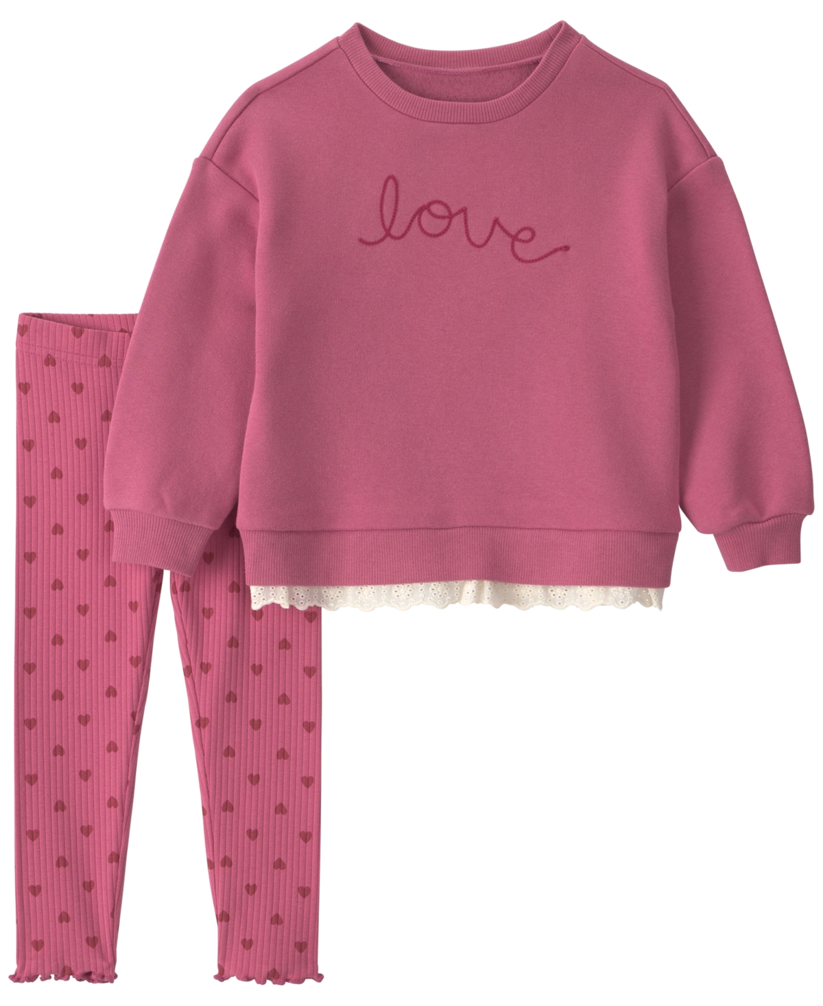 Click here for Carters Baby Girls Love Fleece Top and Pants  2-Pi... prices
