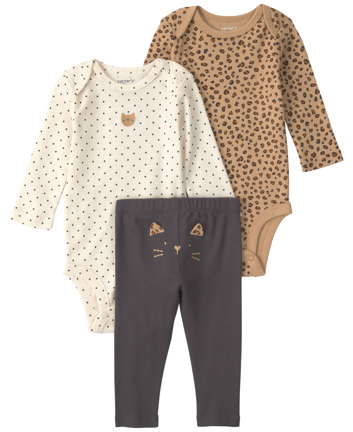 Click here for Carters Baby Girls Leopard Long-Sleeve Bodysuits a... prices