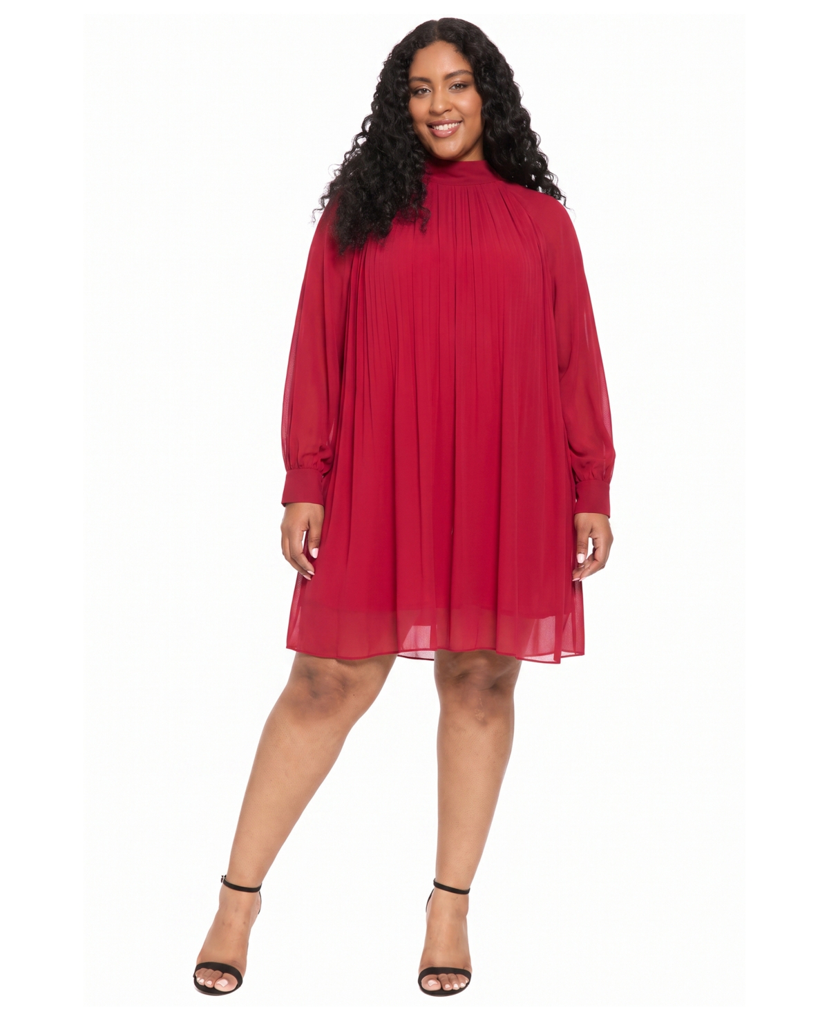 Click here for London Times Plus Size Bow Back Pleated Shift Dres... prices